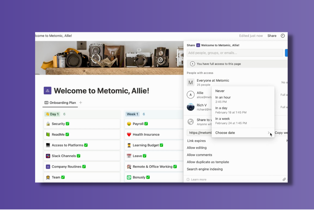 How to Use Notion's New Link Expiration Rules | Metomic